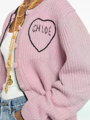 Chloé Logo Rib Knit Cardigan