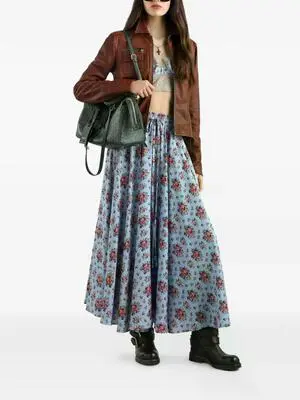 Dolce & Gabbana Floral Print Drawstring Skirt