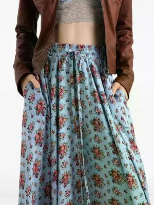 Dolce & Gabbana Floral Print Drawstring Skirt