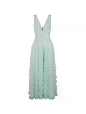 TWINSET Ruffled Tulle Maxi Dress