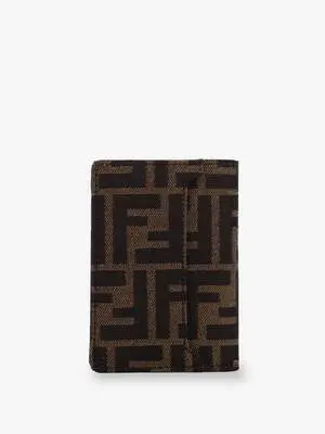 Fendi Ff Fabric Card Holder With Front Logo