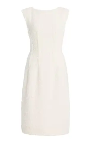 Another Tomorrow Cotton-tweed Tea Length Dress