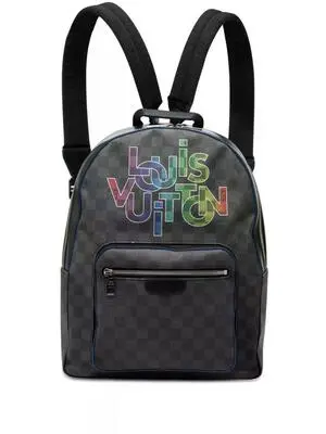 LOUIS VUITTON 2019 Limited Edition Damier Graphite Logo Rainbow Josh Backpack - Black