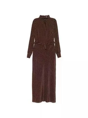 Alessandra Rich Polka Dot Print Midi Dress
