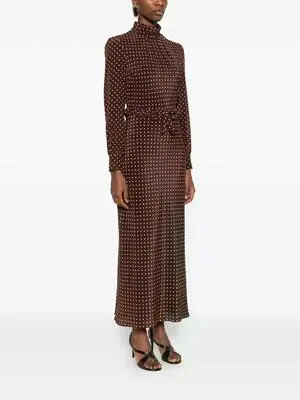 Alessandra Rich Polka Dot Print Midi Dress