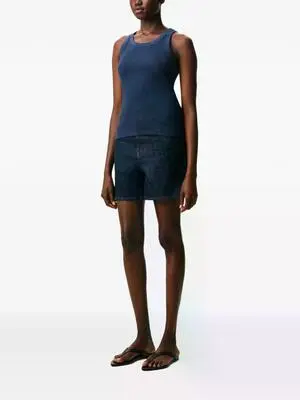 AMI Paris De Coeur Ribbed Tank Top - Blue