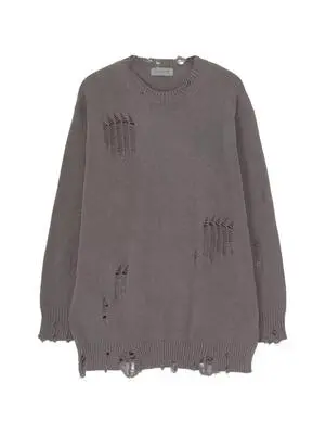 Yohji Yamamoto Distressed Crew-neck Sweater