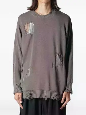 Yohji Yamamoto Distressed Crew-neck Sweater