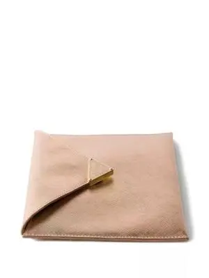 Prada Leather Envelope Clutch - Pink