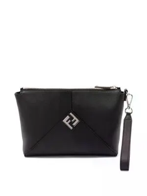 Fendi Logo-plaque Leather Clutch