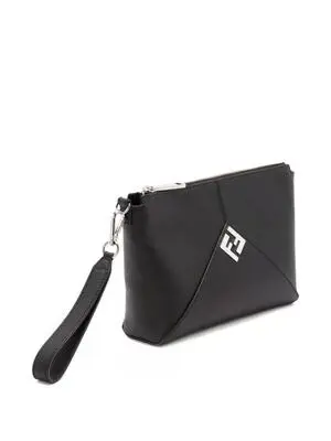 Fendi Logo-plaque Leather Clutch