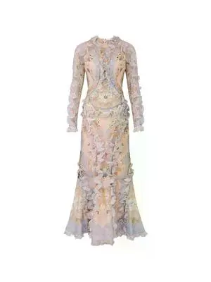 Zimmermann Rebellion Ruffled Floral Maxi Dress - Blue