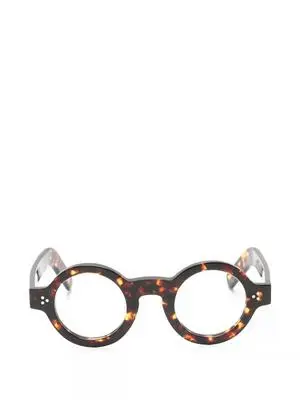 LESCA Round Frame Glasses - Brown