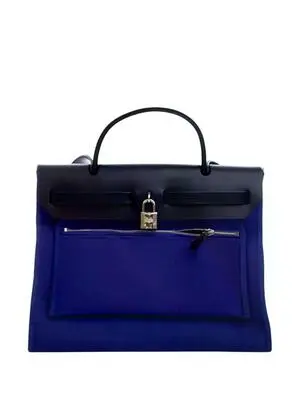 Hermès 2017 Toile Herbag Zip 31 Satchel - Blue