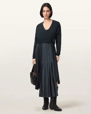 ALLSAINTS Lucille 2-in-1 Dress Blue