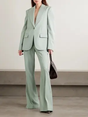 Stella McCartney Striped Wool-jacquard Flared Pants