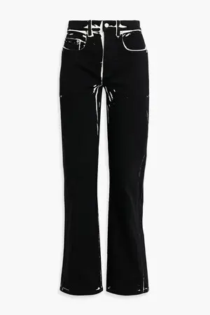 Proenza Schouler Ryman Printed High-rise Straight-leg Jeans - Black