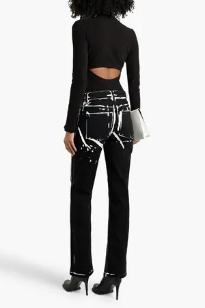Proenza Schouler Ryman Printed High-rise Straight-leg Jeans - Black
