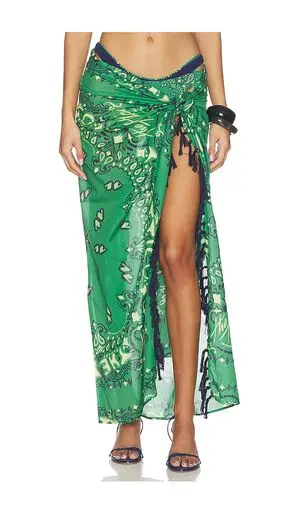 Attico Sarong In Green - Bandana Print