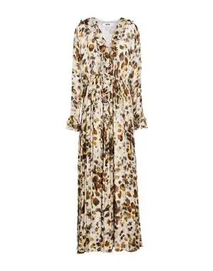 MSGM Maxi Dress In Light Viscose - Light Grey
