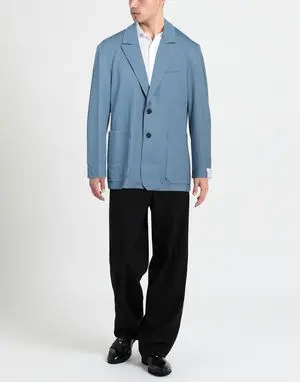 PAOLO PECORA Blazer Size Viscose, Polyamide, Elastane - Blue