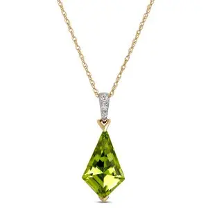 Benbridge Kite-shaped Peridot Pendant In 14k Yellow Gold - Green