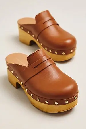 Anthropologie Studded Loafer Clogs