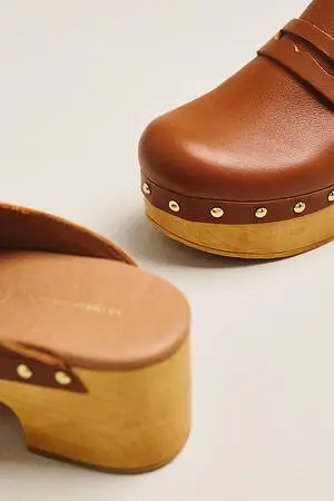 Anthropologie Studded Loafer Clogs