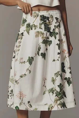 Anthropologie Paneled Waist Midi Skirt