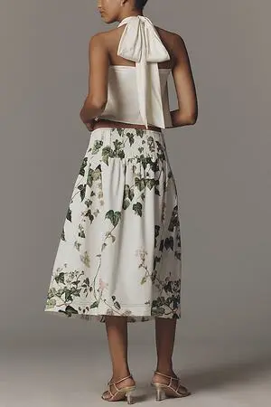 Anthropologie Paneled Waist Midi Skirt