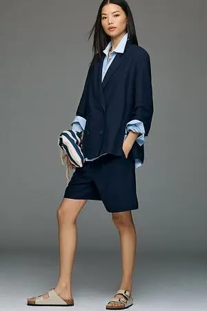 Anthropologie Short-sleeve Oversized Blazer Jacket