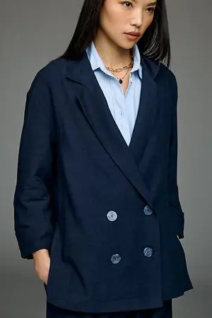 Anthropologie Short-sleeve Oversized Blazer Jacket