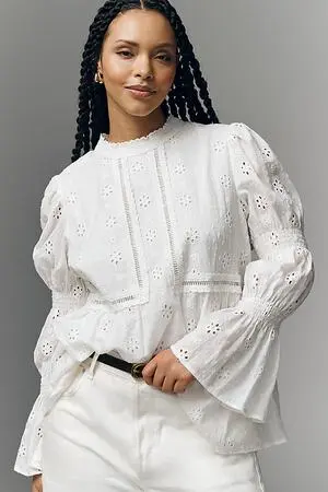White Embroidered Blouses