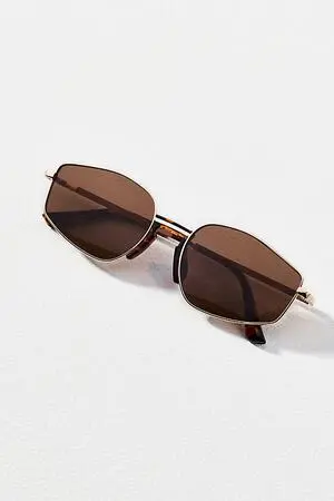 Anthropologie Geometric Rectangle Metal Sunglasses - Gold