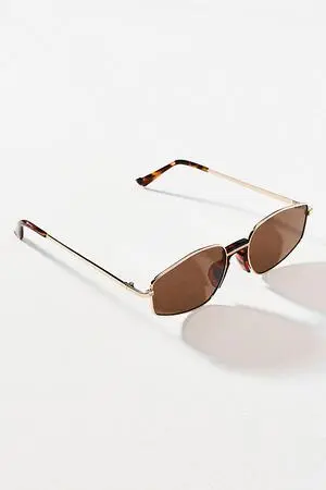 Anthropologie Geometric Rectangle Metal Sunglasses