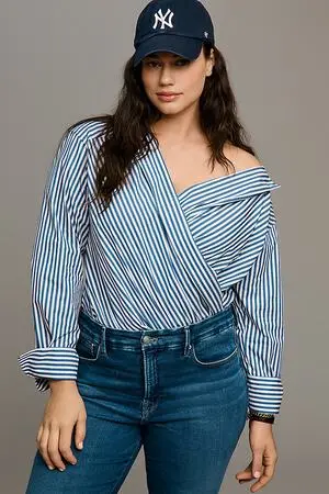 Good American Off-shoulder Wrap Top