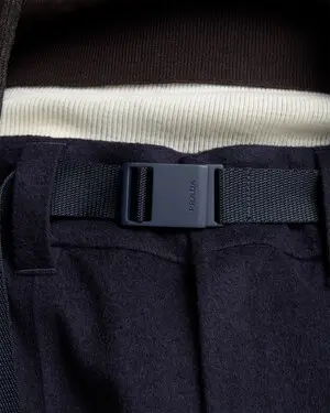 Prada Technical Cashmere Wide Leg Pants
