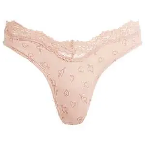 SKIMS Fits Everybody Lace Dipped Thong - Mica Sketched Hearts