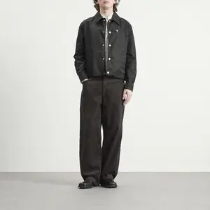 AMI Paris Denim Jacket With De Coeur Stud - Noir