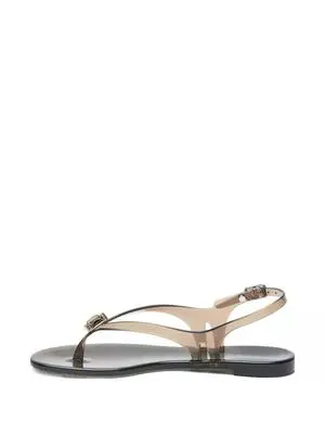 Casadei Jelly Flat Sandals - Black