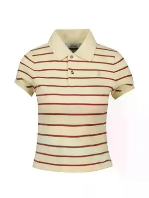 Rabanne Striped Short-sleeve Polo Shirt - Neutrals