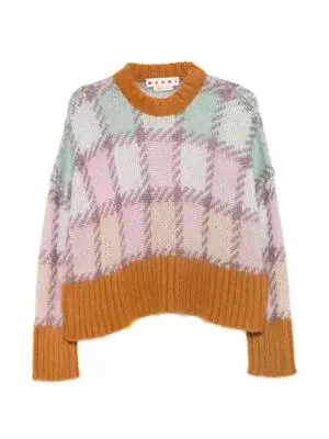 Marni Checked Long-sleeve Sweater