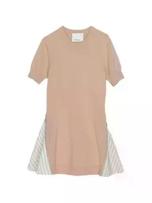 3.1 Phillip Lim Zip-detail Striped Mini Dress - Neutrals