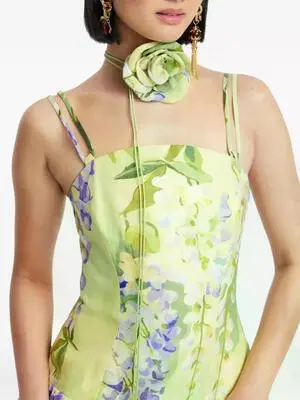 LEO LIN Lorena Floral Mini Dress - Green