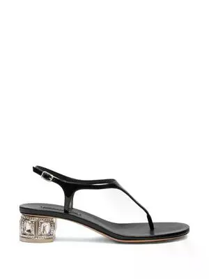 Casadei Jewel-embellished Sandals - Black