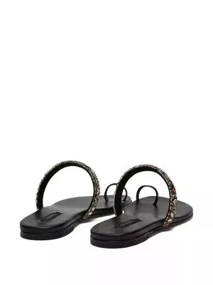 Casadei Vegas Beaded Flat Sandals
