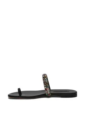 Casadei Vegas Beaded Flat Sandals
