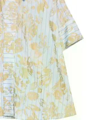 Antonio Marras Floral-print Striped Shirt