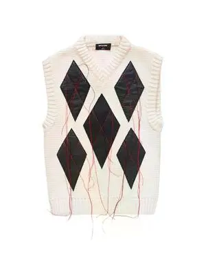 Dsquared2 Argyle Knit Vest - Neutrals