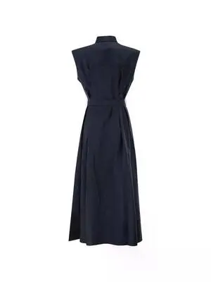 Brunello Cucinelli Sleeveless Belted Maxi Dress - Blue